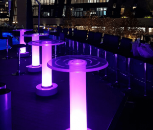 CRYSTAL HIGH TABLES | LED Decor - Engineered Ambiance