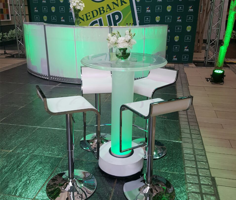 CRYSTAL HIGH TABLES | LED Decor - Engineered Ambiance